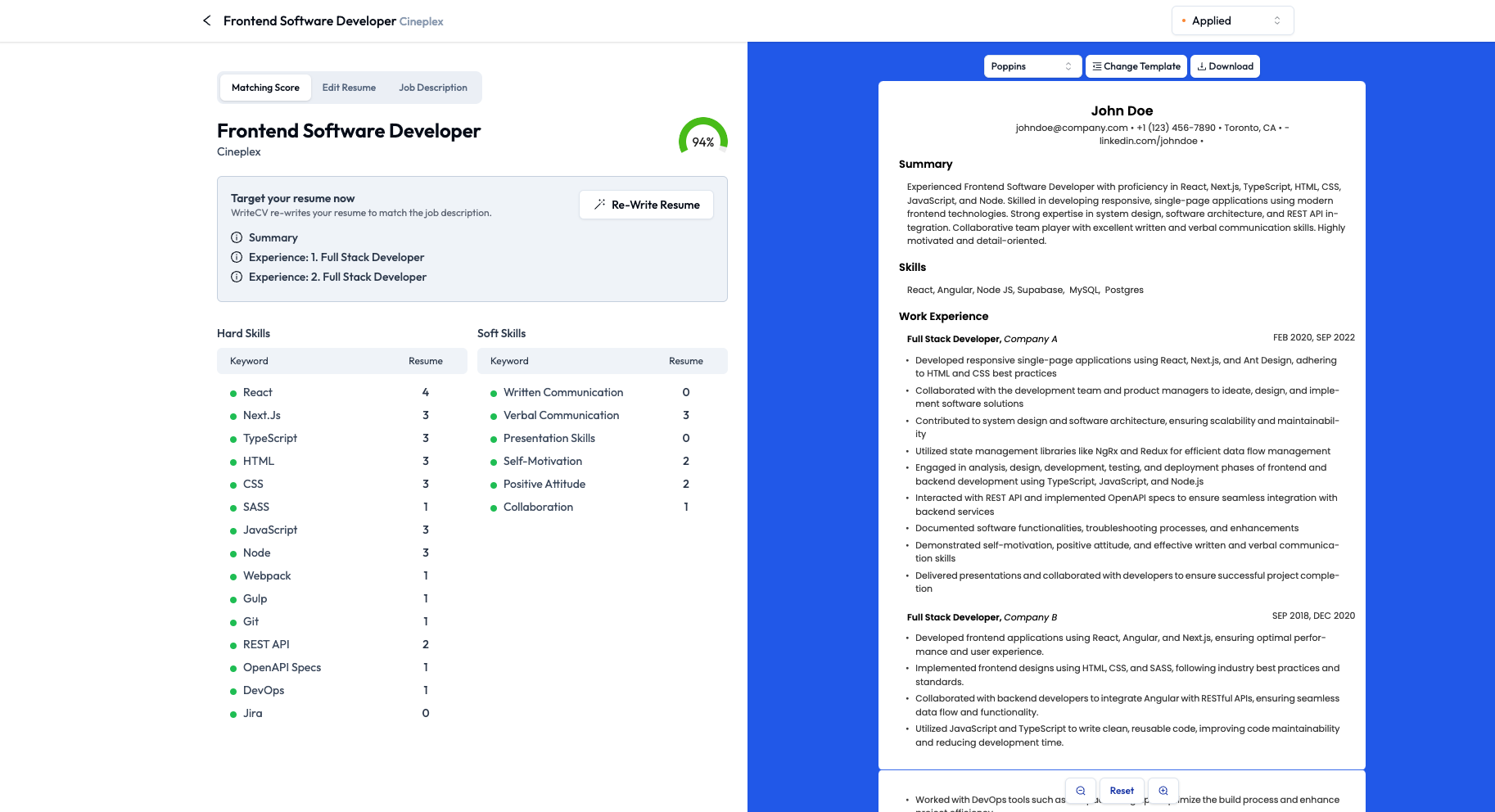WriteCV Resume Builder